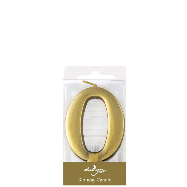 Gold Number Candle - 0 | The Home Bakery